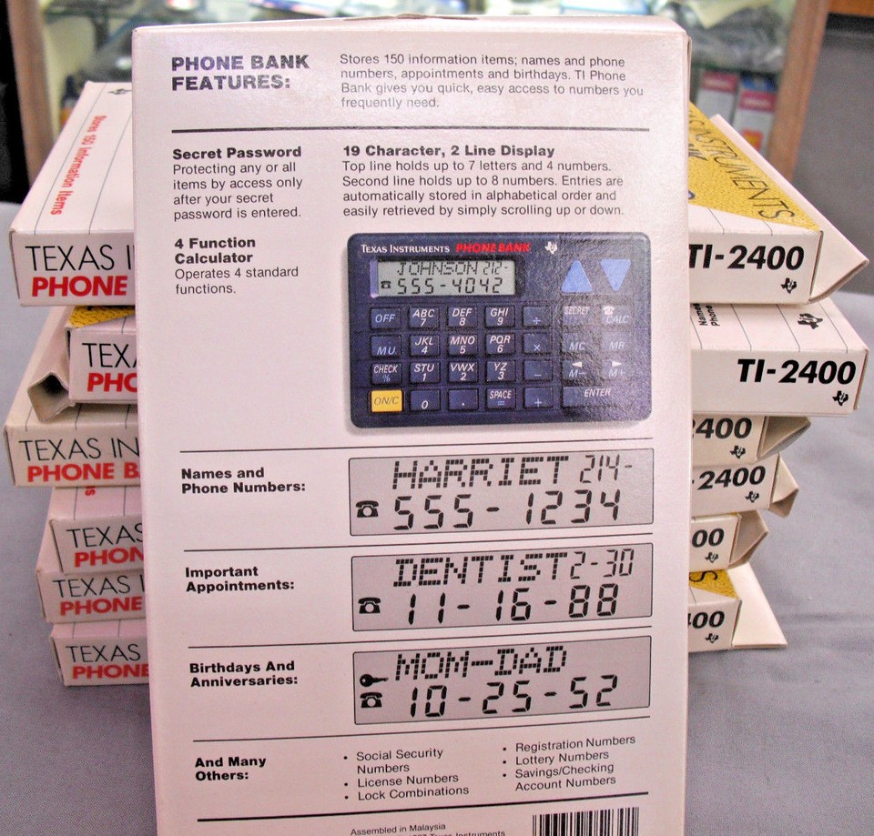 Lot of 7 Texas Instruments phone bank ti-2400 Vintage New!!!! | eBay