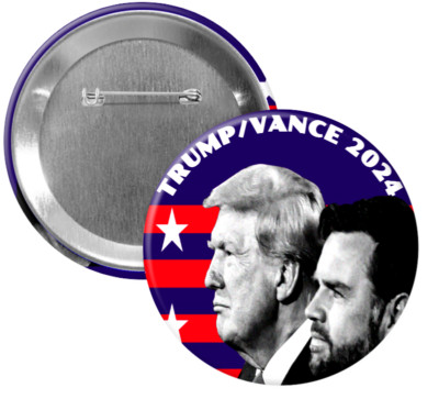 Trump/Vance 2024 Presidential Political Campaign Pin-Back Button - 3 ...