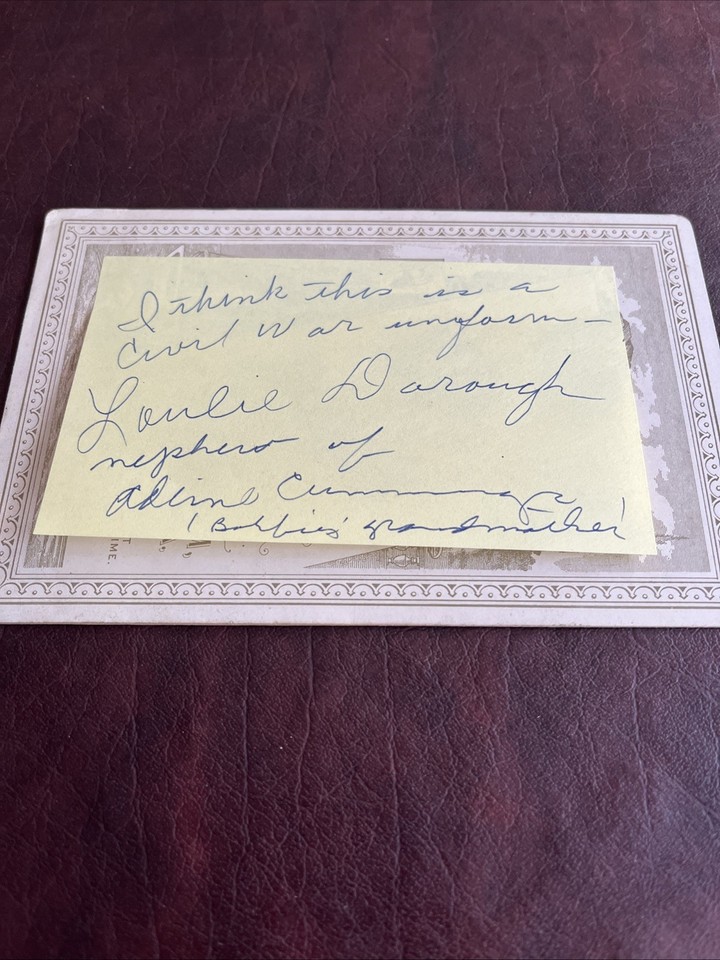 Circa 1890 Cabinet Card Photograph Named Darough Military Uniform Civil ...