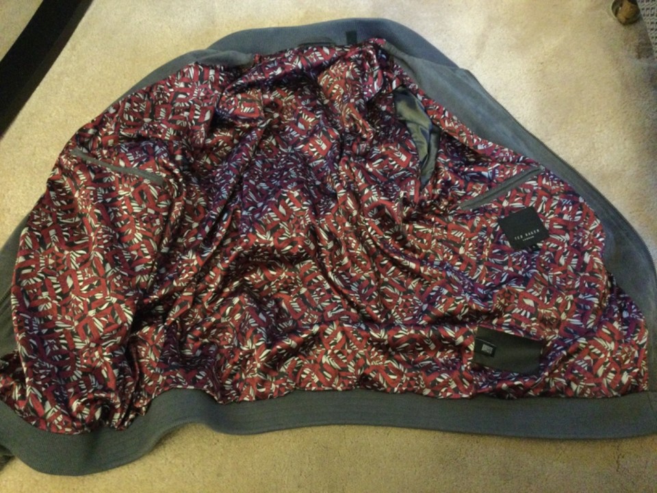 Ted Baker Grey Suede Bomber Style Jacket. Hardly Worn. Great Condition ...