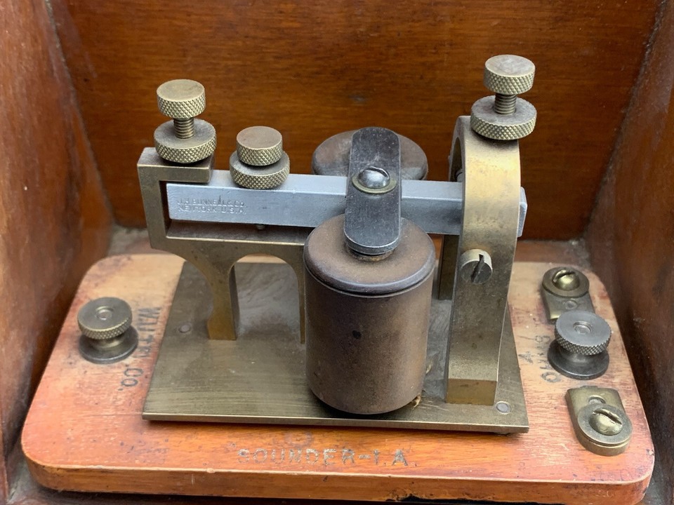 UP Railroad Telegraph W.U. & Bunnell Sounder On 3 Arm Stand R0122 | eBay