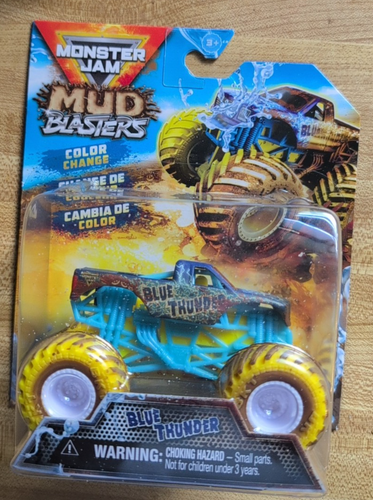Monster Jam Spin Master BLUE THUNDER Mud Blasieks Color Change 1:64 NIB ...