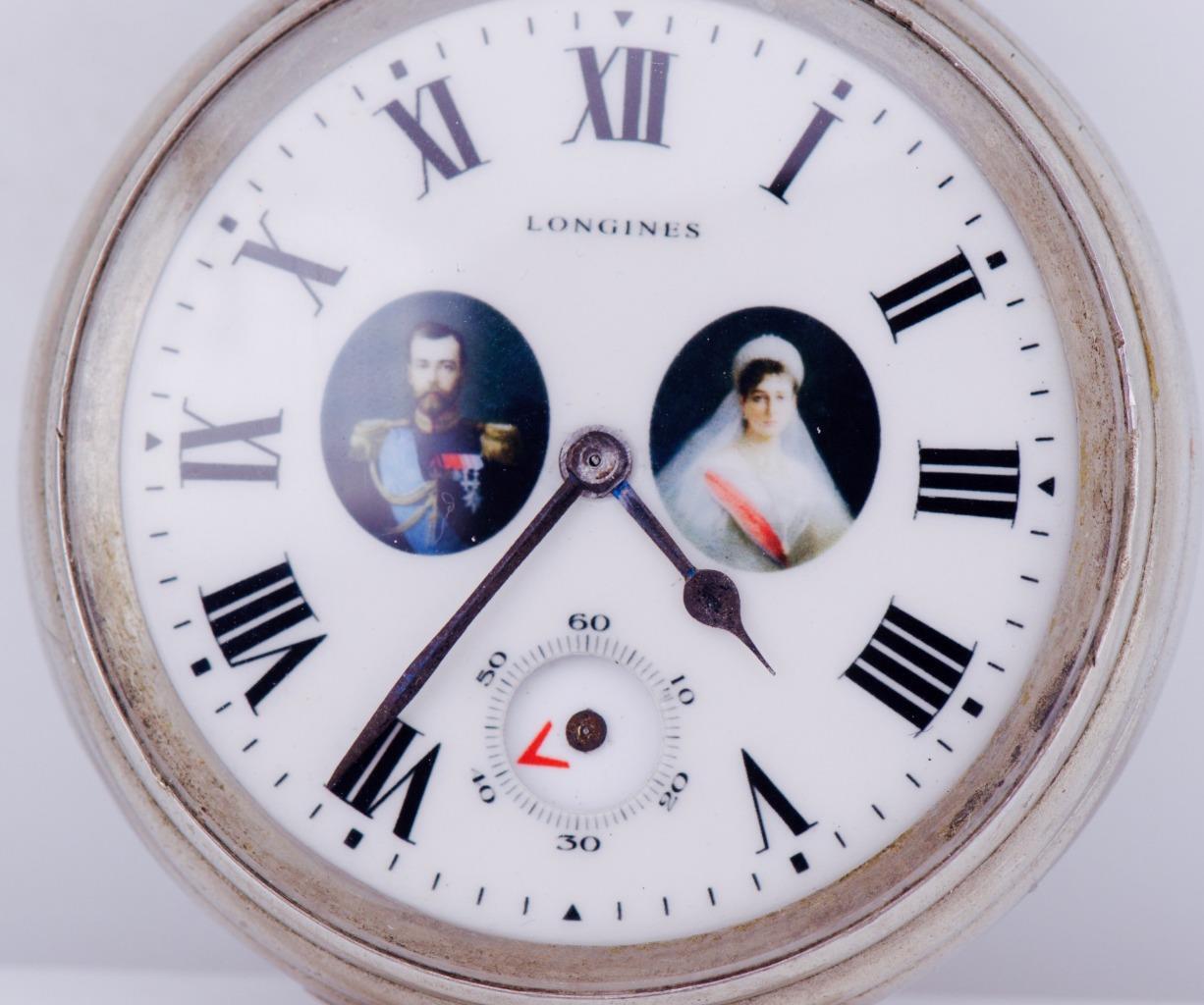 Antique Imperial Russ Officer's Award Longines Pocket Watch AUTOMATON ...