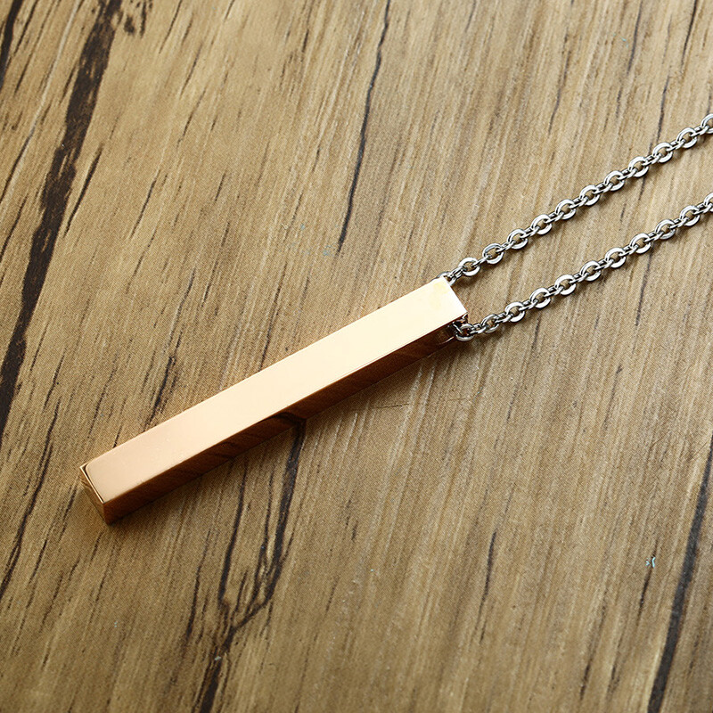 Cuboid Pendant Lover Men Women Necklace Chain Personalized Custom ...