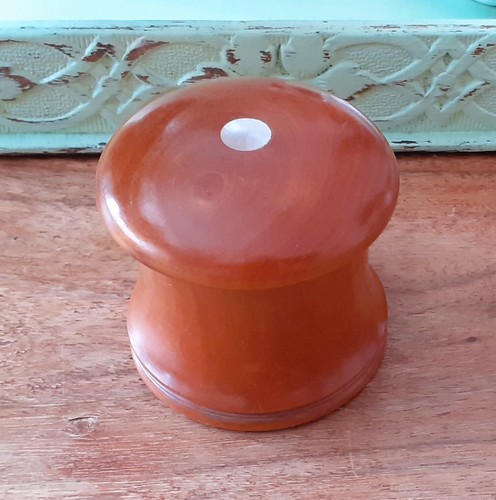 Vintage Wooden Treen Mother of Pearl Wig Powder Apothecary Jar Pot Box ...