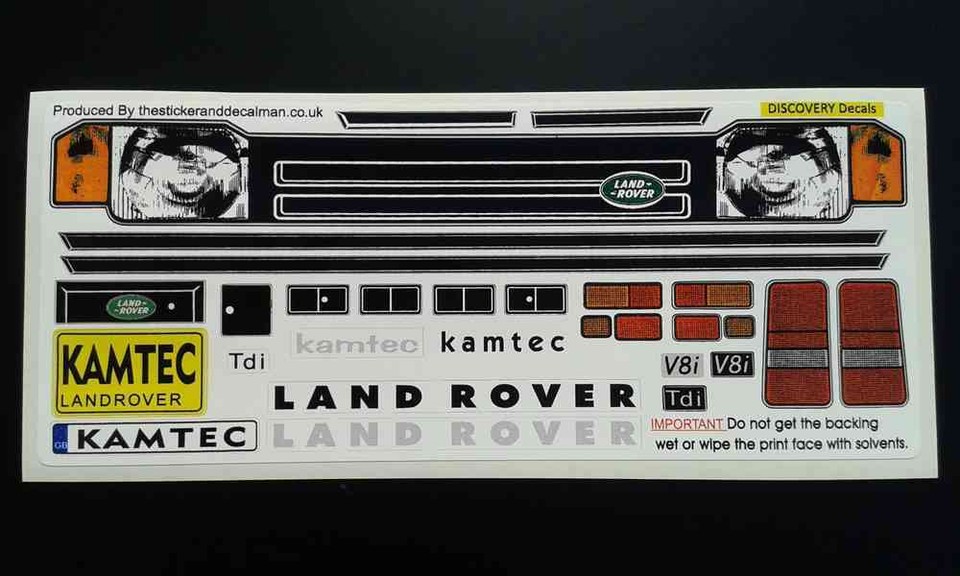 LAND ROVER DISCOVERY 1:10 Kamtec Crawler body ABS Decals Included | eBay