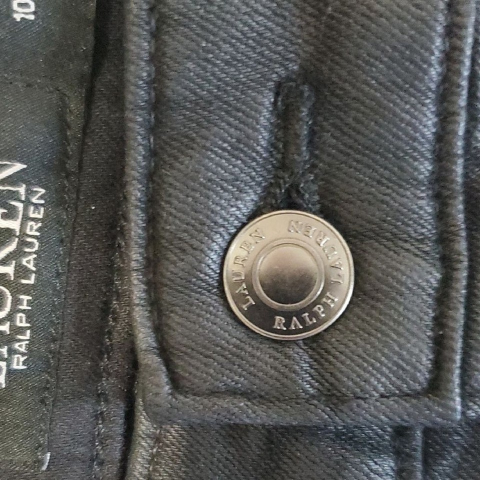 Ralph Lauren NWT Blk Label Coated High Rise Stretch Black Skinny Jeans ...