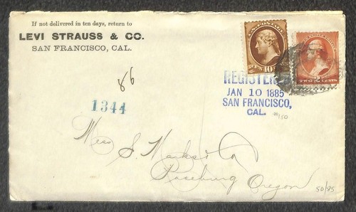 209 210 STAMPS SAN FRANCISCO CALIFORNIA LEVI STRAUSS ADV REG COVER ...