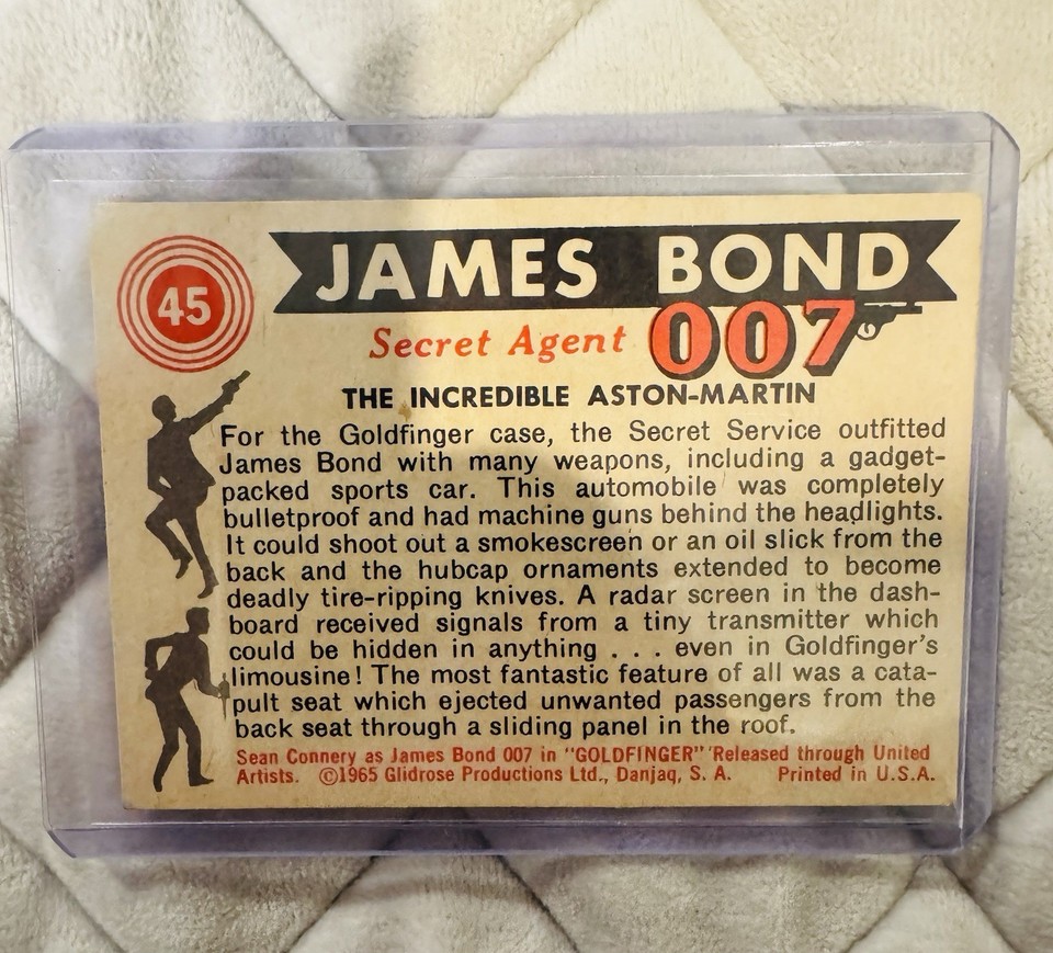 James Bond 007 Card #45 Sean Connery, Aston-Martin, 1965, Best ...