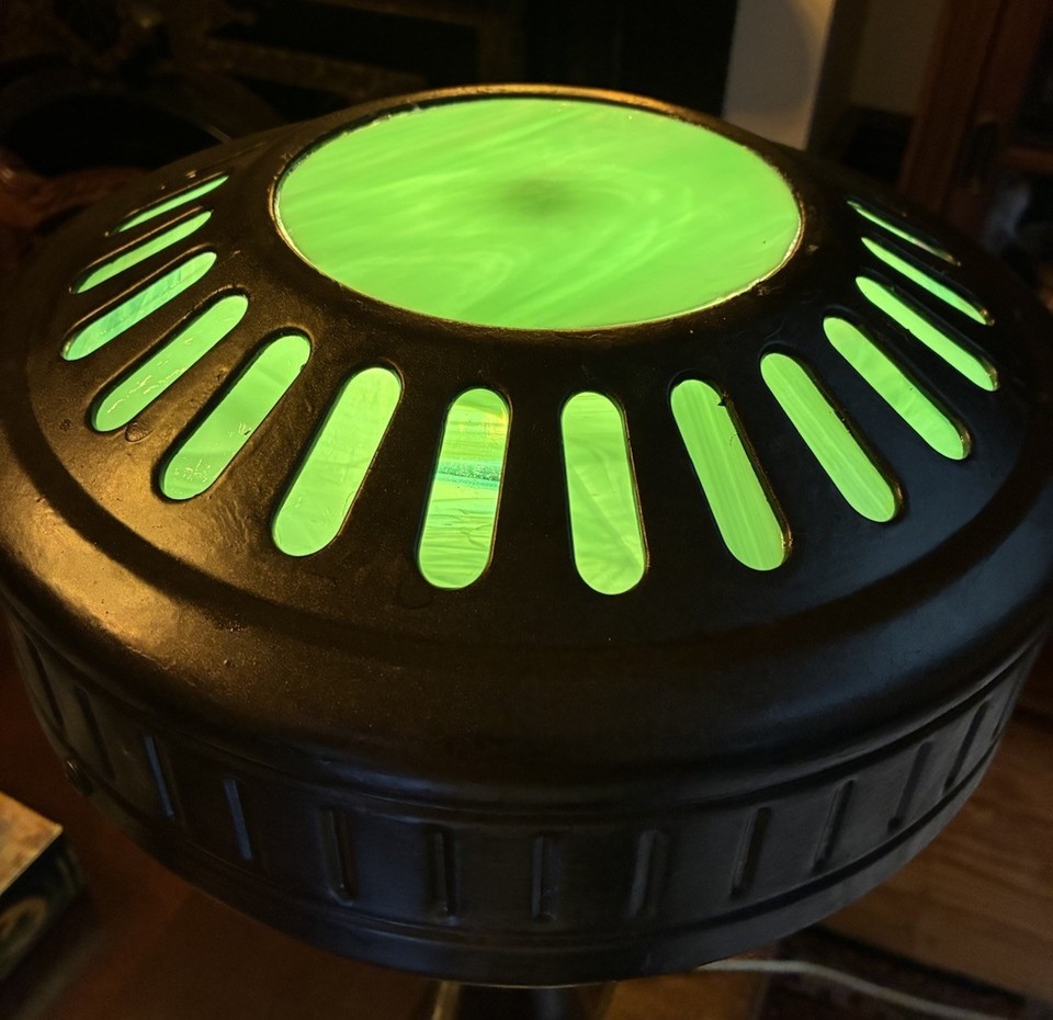 One Of A Kind Slag Glass Lamp UFO | eBay