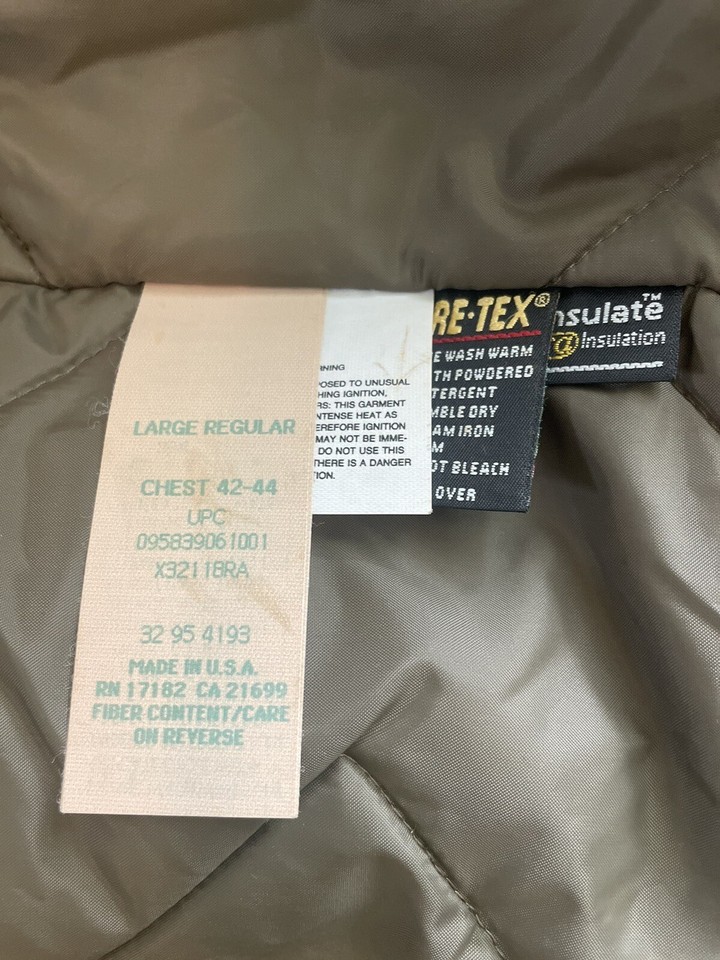 Men's 10X Gore-Tex Rainwear Thinsulate Camouflage Coat Jacket Large ...