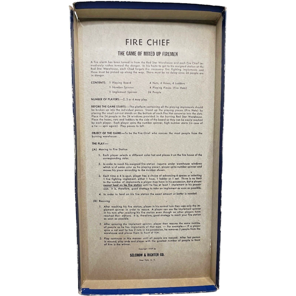 Vintage Fire Chief The Game Of Mixed Up Firemen 1957 Selchow & Righter ...