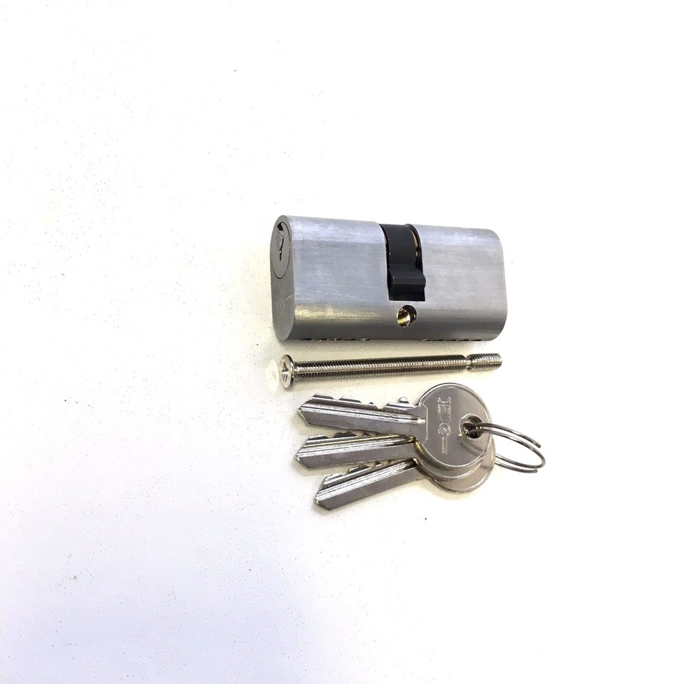 Jedo Satin Chrome OVAL Cylinder inc 3 Keys Upvc Aluminium Door Lock ...