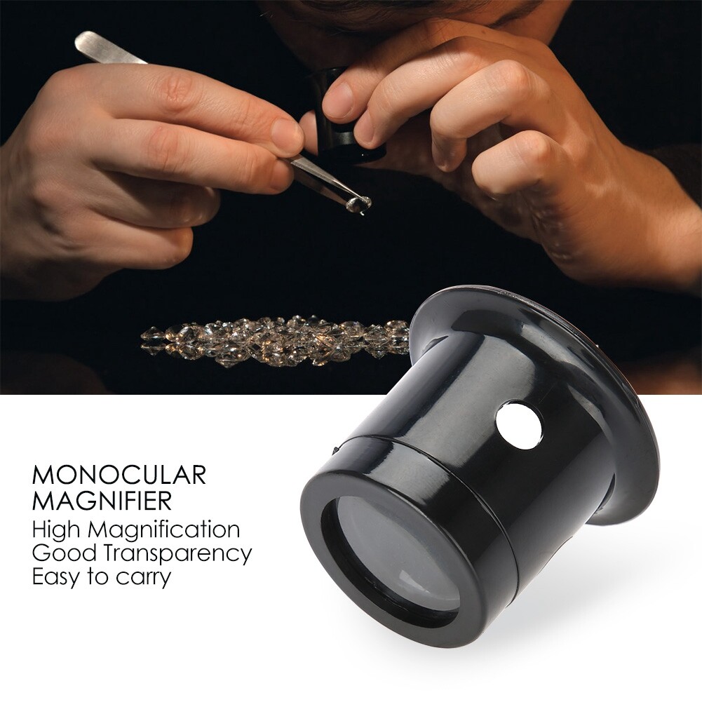 (10X)Monocular Magnifier Magnifying Glass Watch Jewelry Repair Tools ...