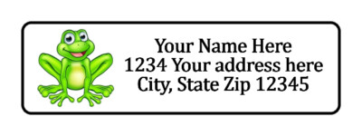800 Cute Frog Personalized Return Address Labels 1/2 inch by 1 3/4 inch ...