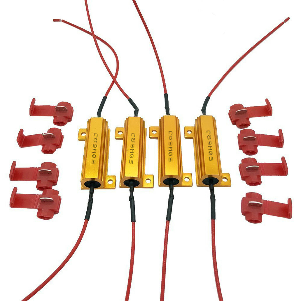 4x 12V LED Load In-line Resistors 50W 6ohm for LED Rear Tail Lights ...