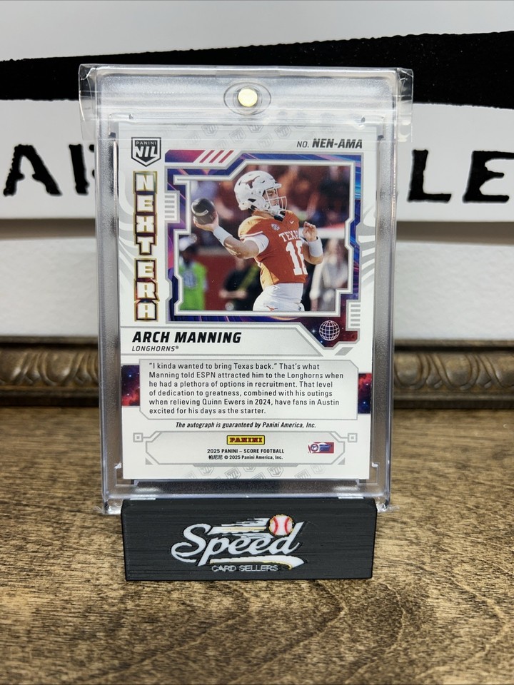 2025 Panini Score - ARCH MANNING Next Era NIL AUTOGRAPH Rookie Auto RC ...