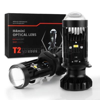 2X H4 Mini Bi-LED Projector Headlight Lens LHD 100W Hi-Lo Bulb 9003 ...