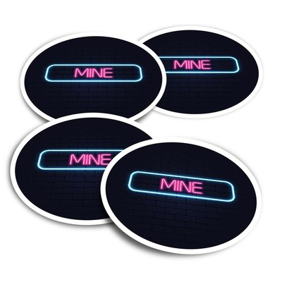 4x Vinyl Stickers Neon Sign Design Mine City Japan #351548 | eBay UK