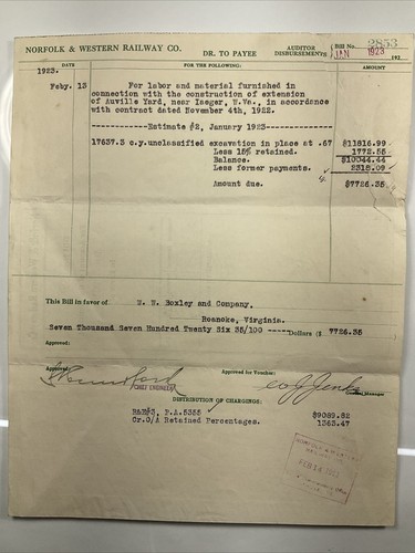 1923 Iaeger, West Virginia Norfolk & Western Railway Yard Construction ...