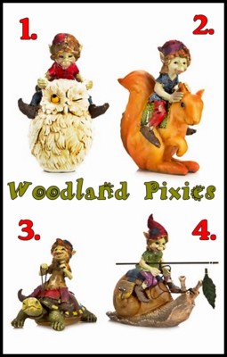 MINIATURE FAIRY GARDEN PIXIE RIDING OWL SQUIRREL SNAIL or TURTLE CHOICE ...