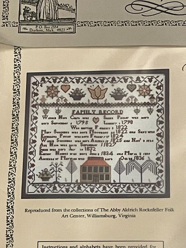 RARE OOP SEALED Examplarery Elizabeth Potter Clark Sampler Cross Stitch ...