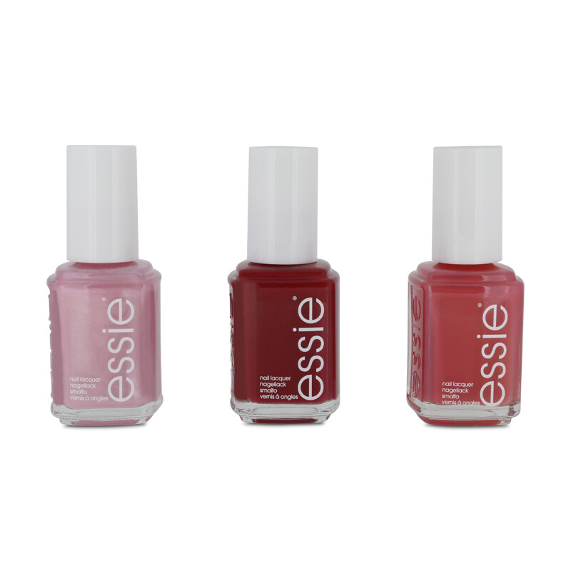 Essie Nail Varnish Gift Set 3 x 13.5ml Red Pink Coral Nail Polish Gift ...