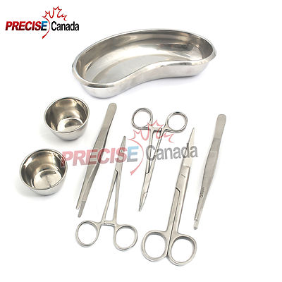 8 PCS SURGICAL INSTRUMENTS KIDNEY TRAY,SCISSORS,LODINE CUP SET DS-653 ...