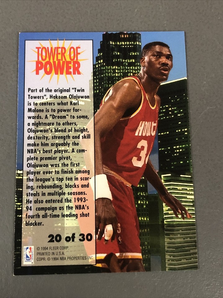 1993-94 Fleer Hakeem Olajuwon Tower Of Power #20 | eBay