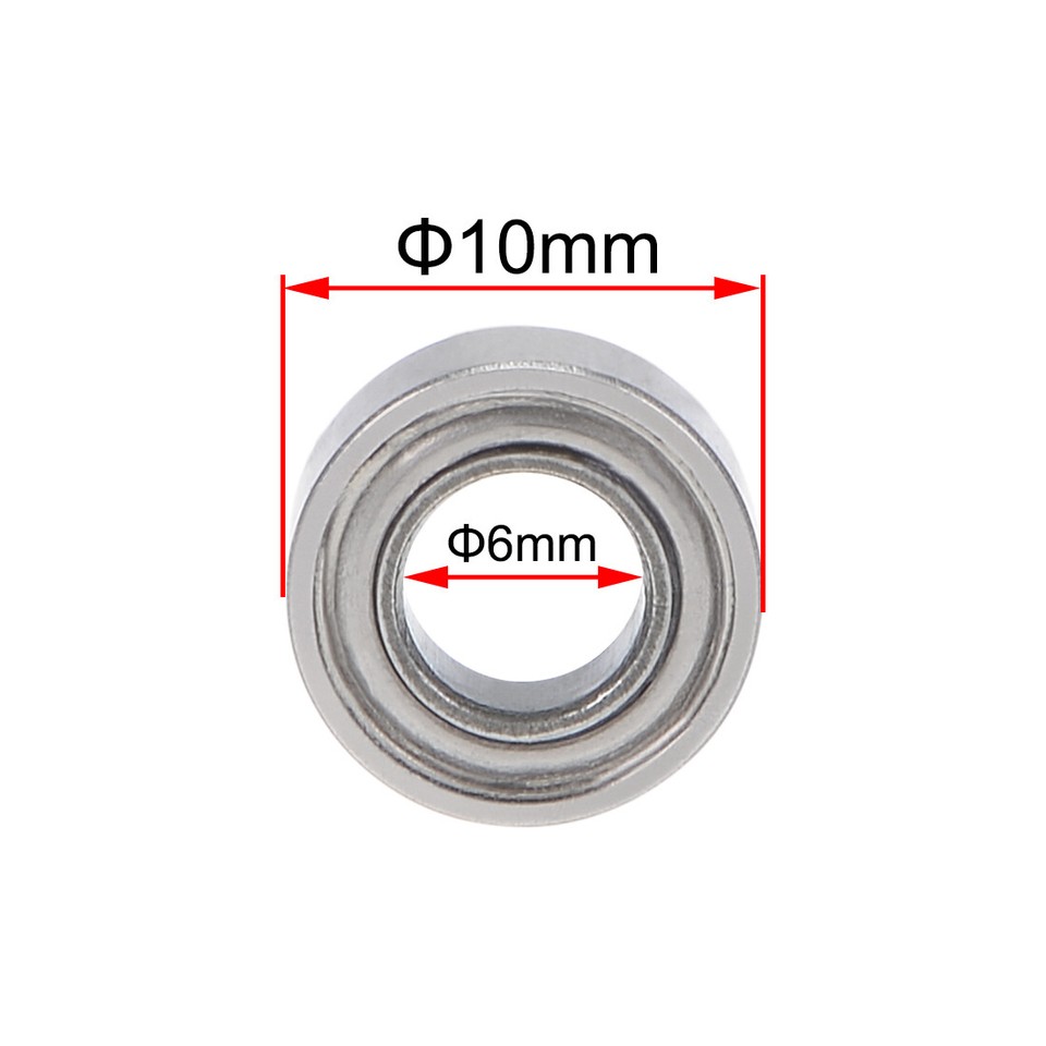 5pcs SMR106ZZ Stainless Steel Ball Bearing Shielded MR106ZZ Bearings ...