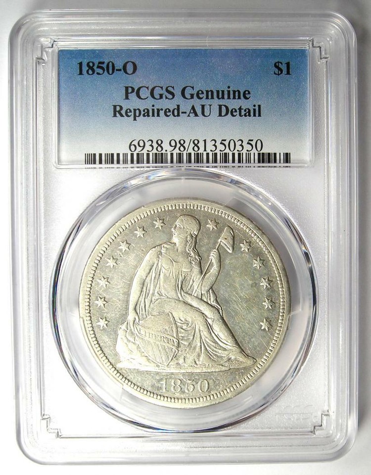 1850-O Seated Liberty Silver Dollar $1 - PCGS AU Details - Rare Early ...