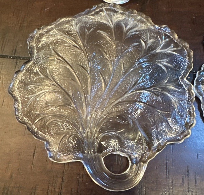 4 Indiana Glass Pebble Leaf Clear 5 1/2” Salad Dessert Bread Plates ...