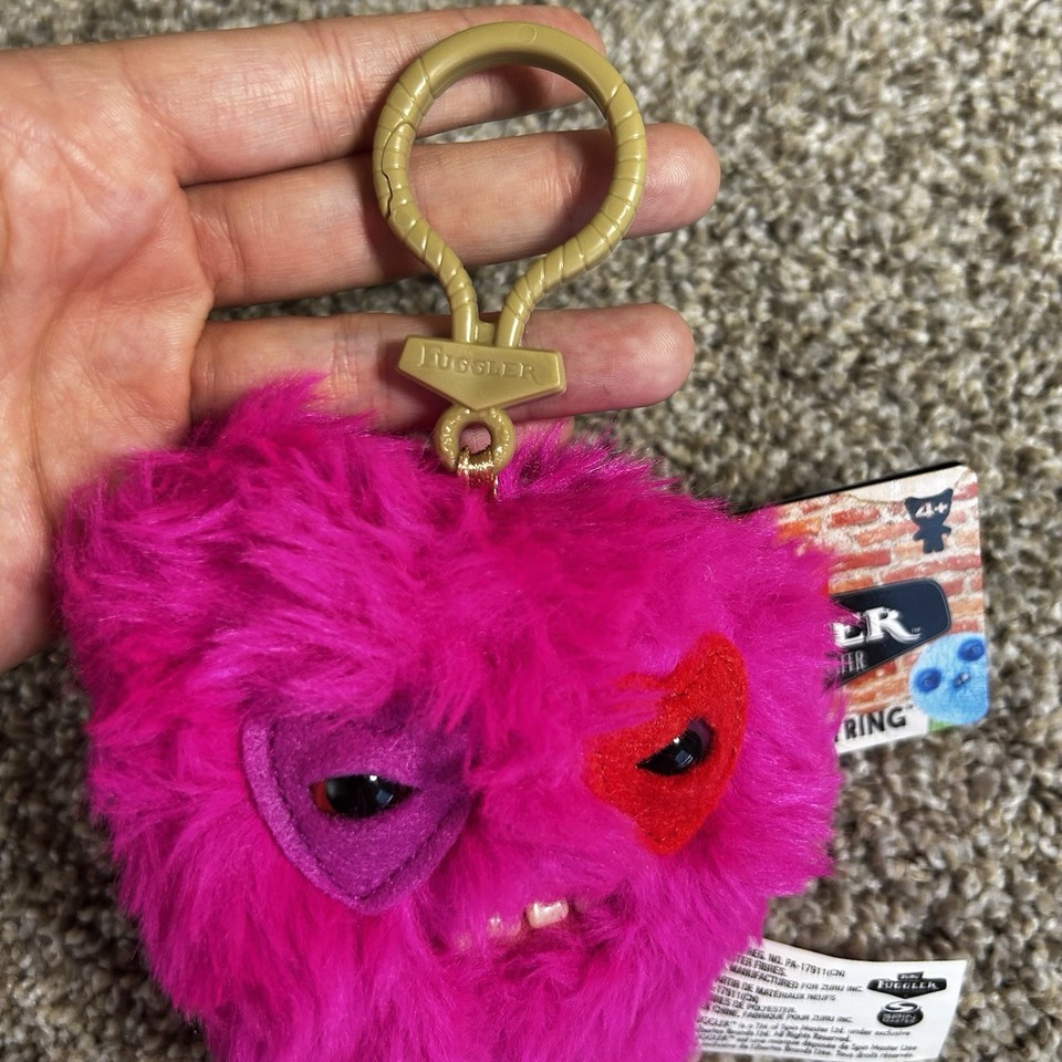 FUGGLER Funny Ugly Plush Monster Keychain Keyring CAPTAIN CARDIAC PINK ...