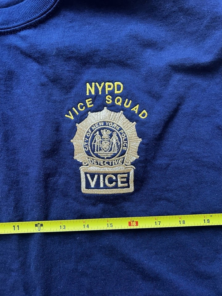 Hanes (novelty) NYPD Vice Squad Navy Blue Graphic Print Men's T-Shirt ...