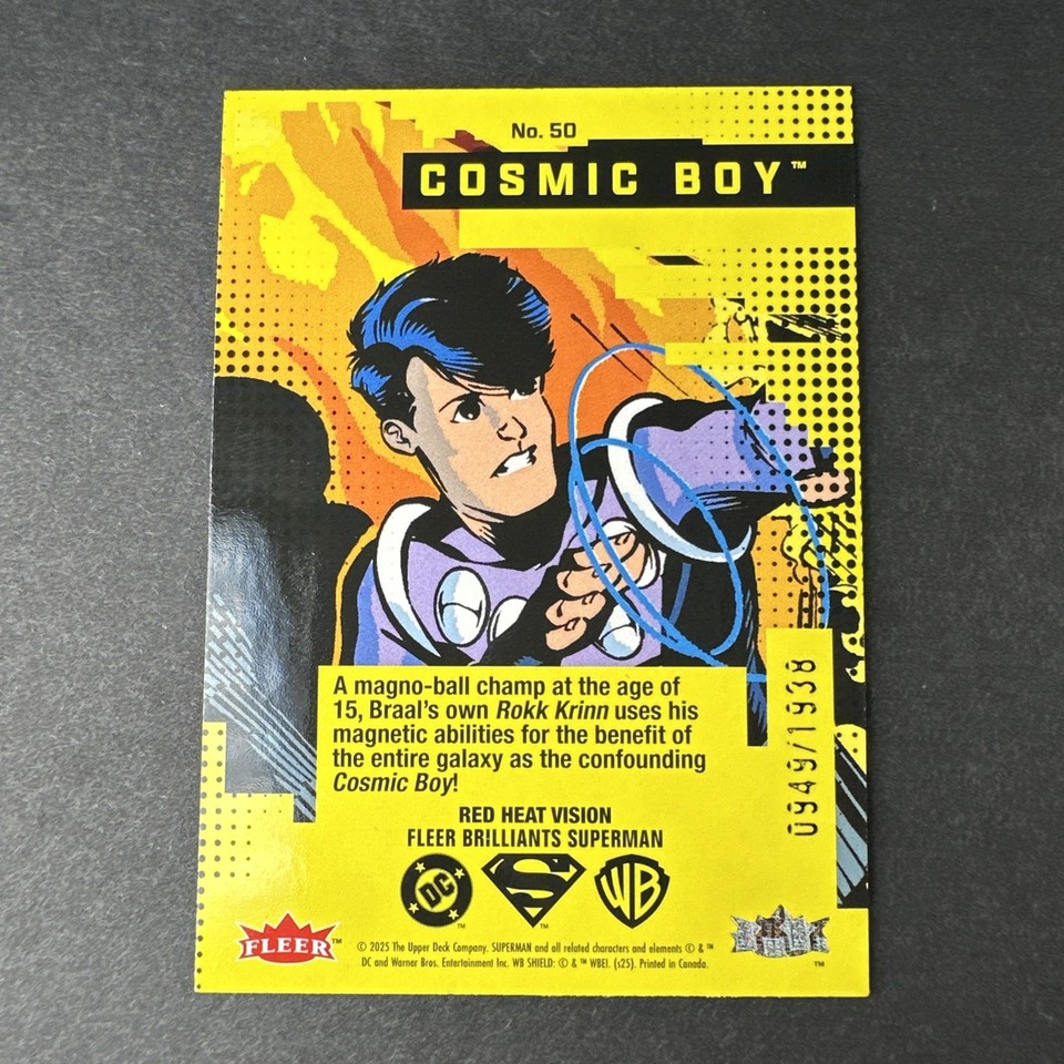 2025 Fleer DC Brilliants Superman #50 COSMIC BOY RED HEAT VISION /1938 ...