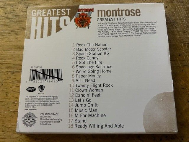 The Very Best of Montrose by Montrose (CD, Mar-2008, Rhino (Label ...