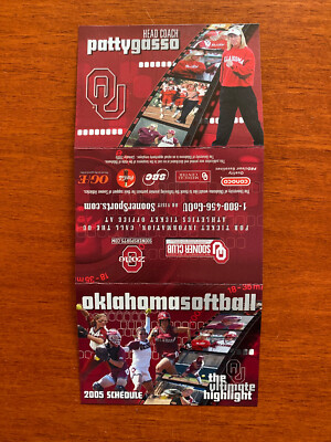 CSF 2005 OKLAHOMA SOONERS Softball Schedule Coach PATTY GASSO College ...