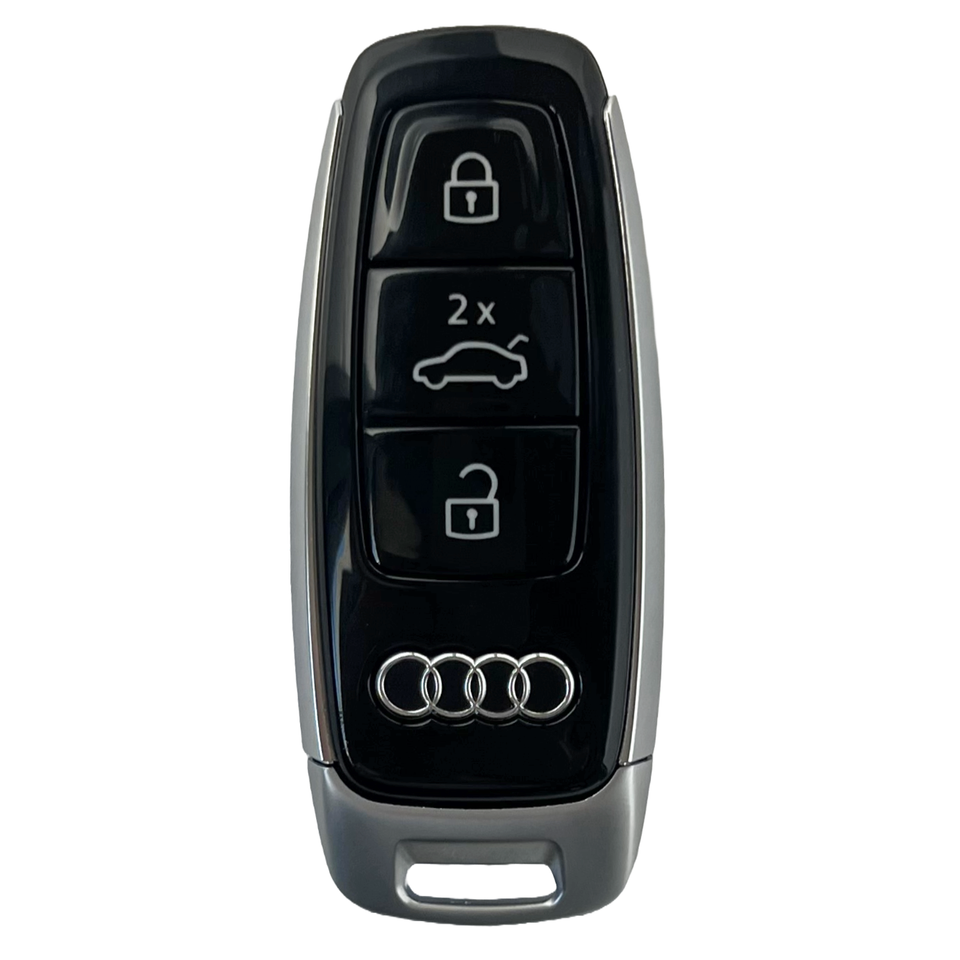 2 Oem Audi Smart Key Fob Remote Transmitter Keyless + Uncut Key Insert ...
