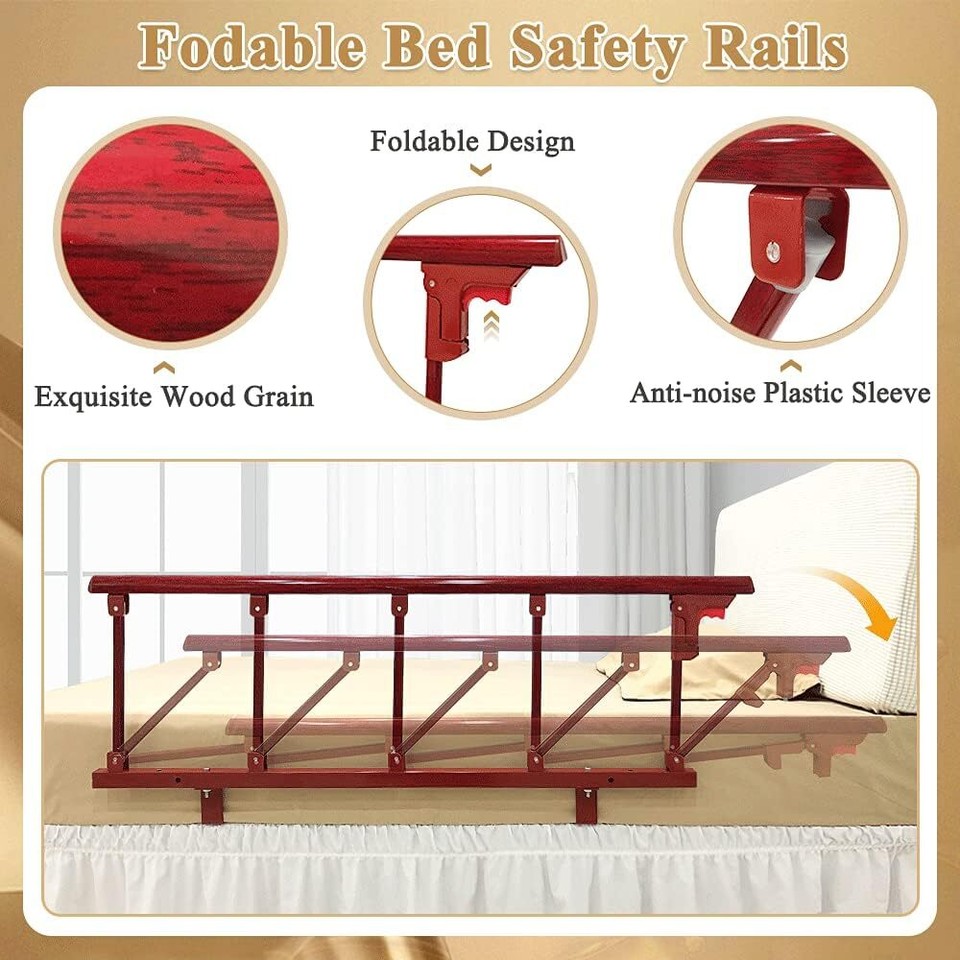 Bed Rails for Elderly Adults Safety Side Guard Assist Rail Foldable Bed ...