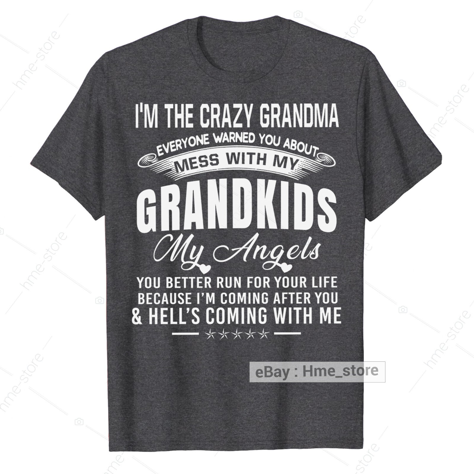Funny Crazy Grandma T-Shirt For Grandmother Tee Gift Don't Mess With My ...