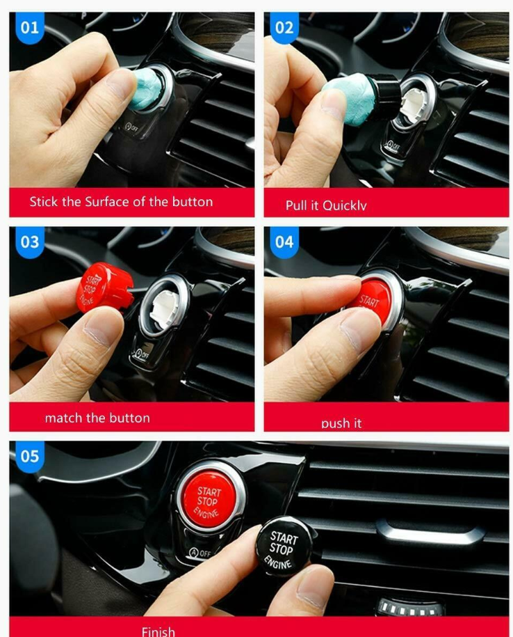 Blue Engine Start/Stop Push Button Switch Replace Cover For BMW E90 E91 ...