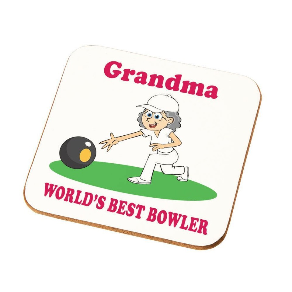 Personalised Bowling Coaster Gift For Grandma Ladies Bowler Lawn Bowls ...