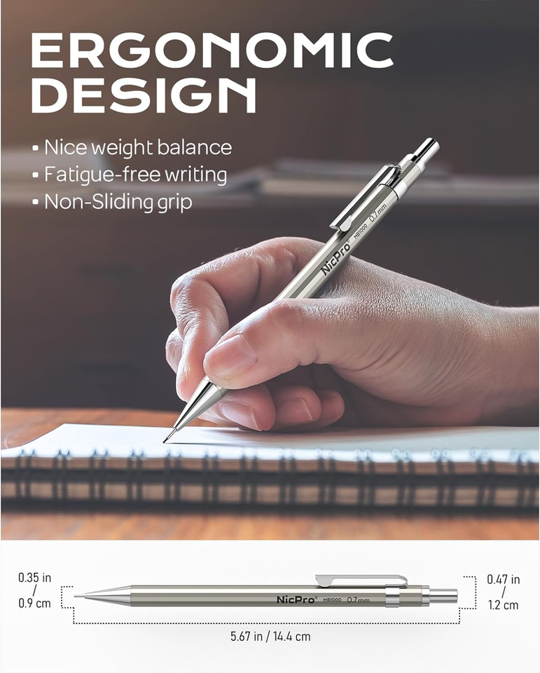 Metal Mechanical Pencils Set 2 PCS 0.7 Mm, Drafting Pencil for Artist ...