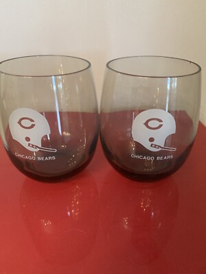 Two Chicago Bears Highball/wine Cocktail Glasses. Gray Smoked. 8 Oz. | eBay