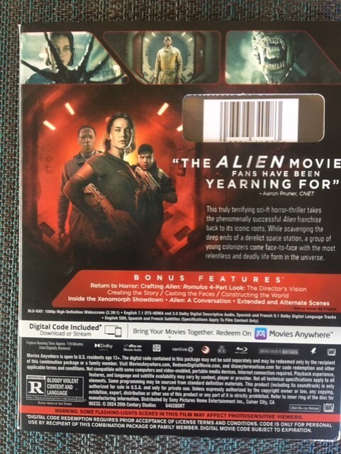 ALIEN COLLECTION 6 Film-6-Blu-Rays with Digital & ALIEN ROMULUS Blu-Ray ...
