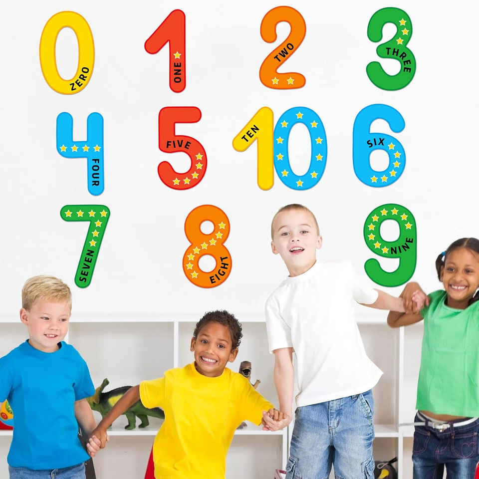 Jumbo Numbers Colorful Bulletin Board Educational Learning Math Posters ...