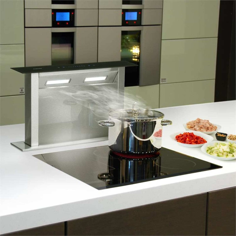 Cooker Hood Downdraft Extractor 60 cm Kitchen Island Retractable Steel ...
