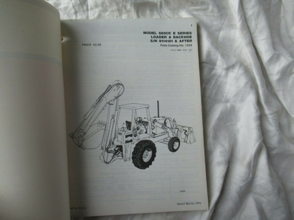 1974 Case 680CK 680 CK loader backhoe tractor parts catalog book manual ...