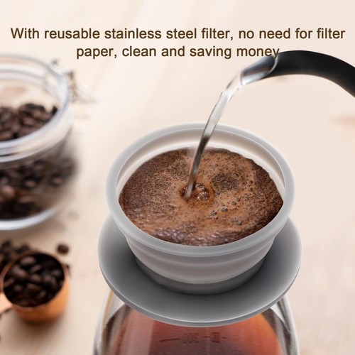 Set of 2 Paperless Collapsible Travel Pour Over Coffee Dripper Kit ...