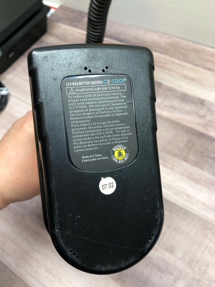 O2Cool Cordless Rechargeable Fan Light Industrial Yellow Black Long ...